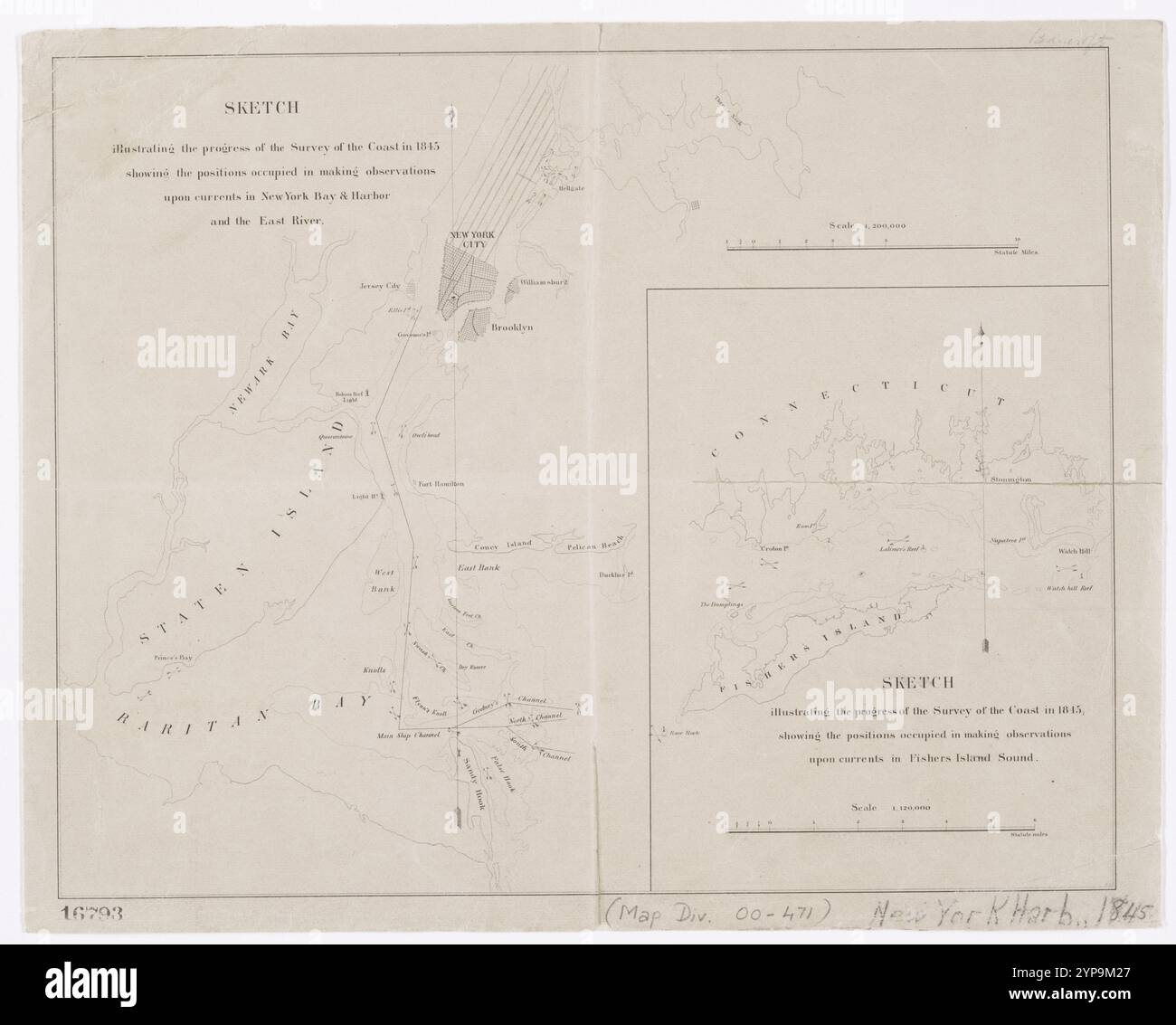 Sketch illustrating the progress of the survey of the coast in 1845 ...