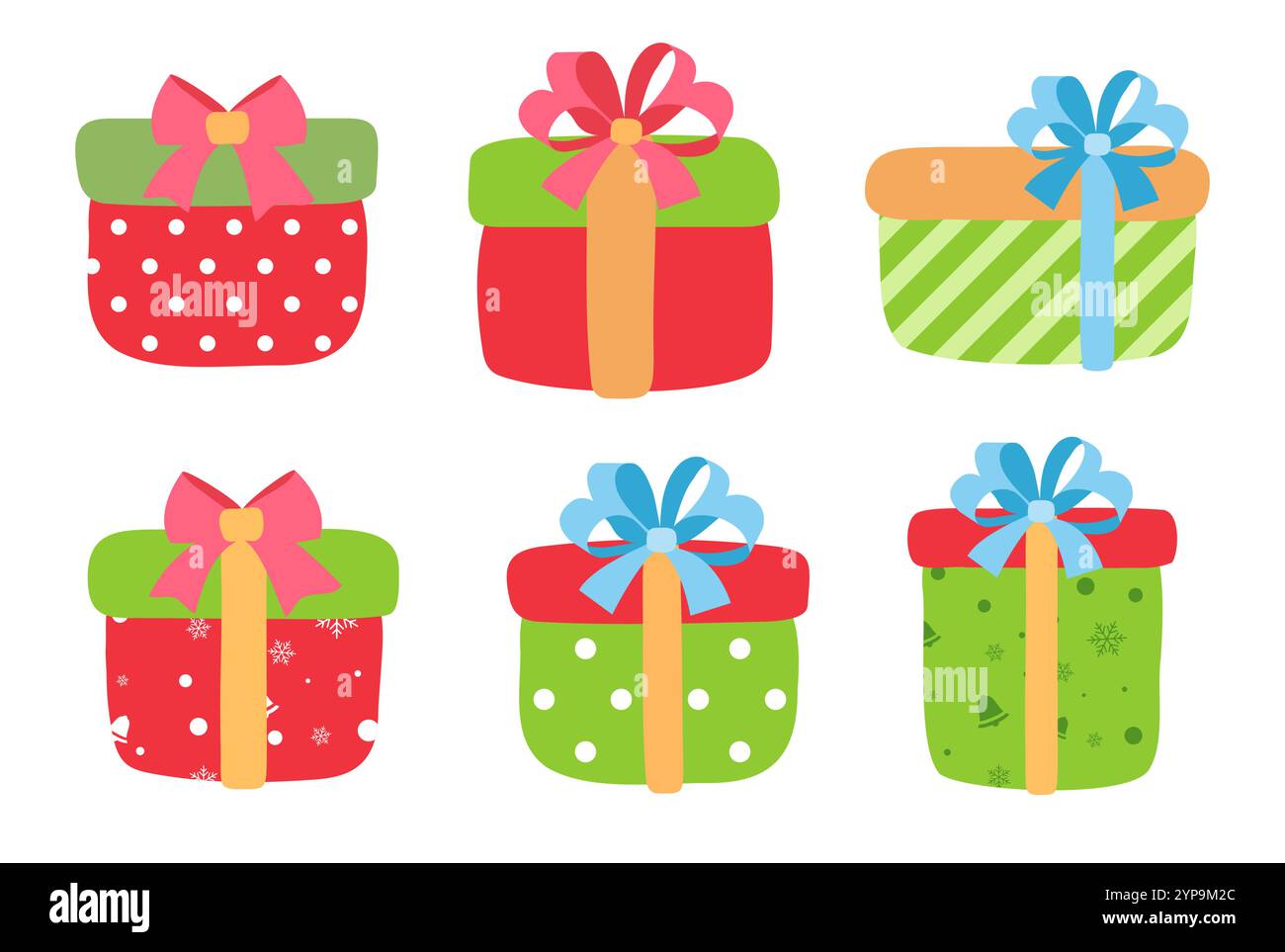 Cartoon holiday boxes bows Stock Vector Images - Alamy