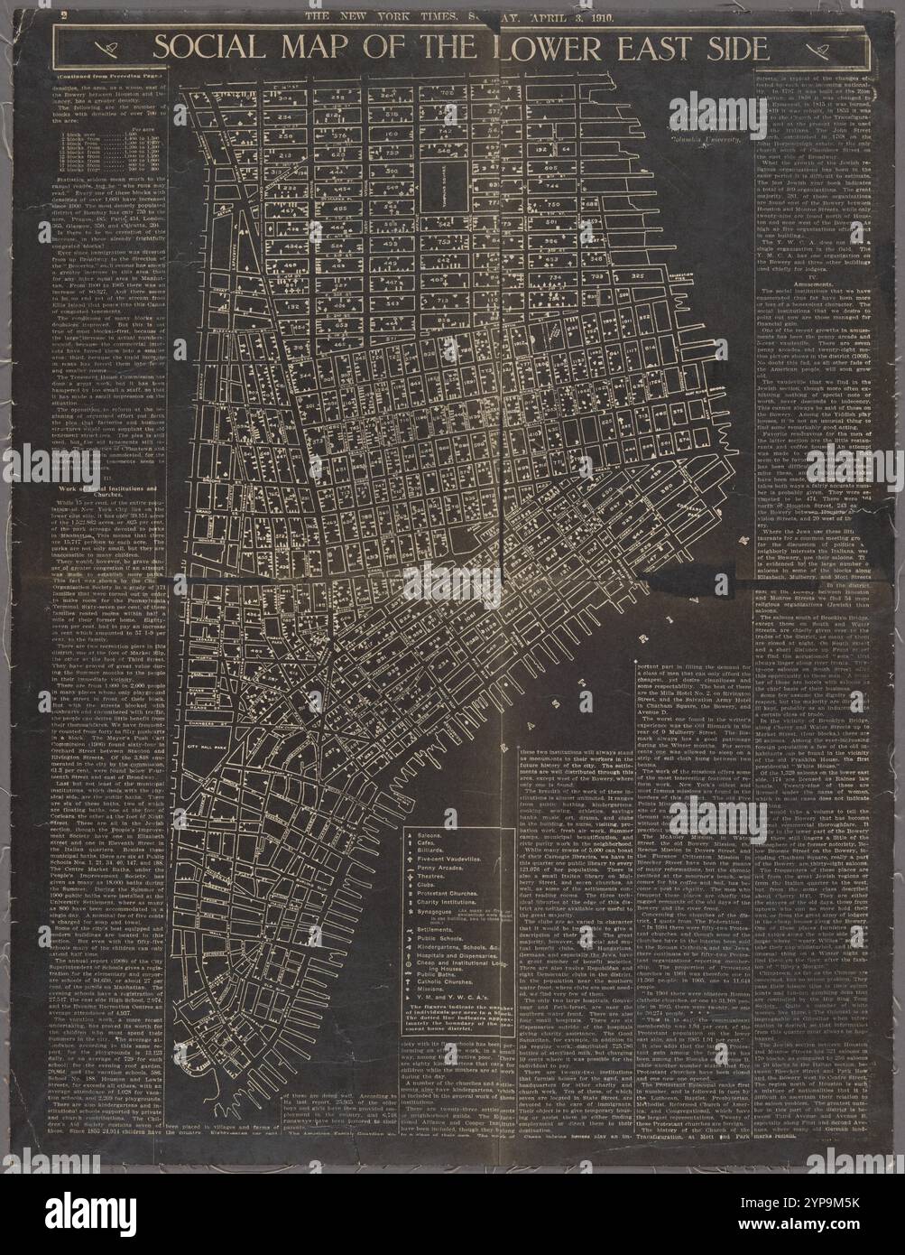 Social map of the Lower East Side Stock Photo - Alamy