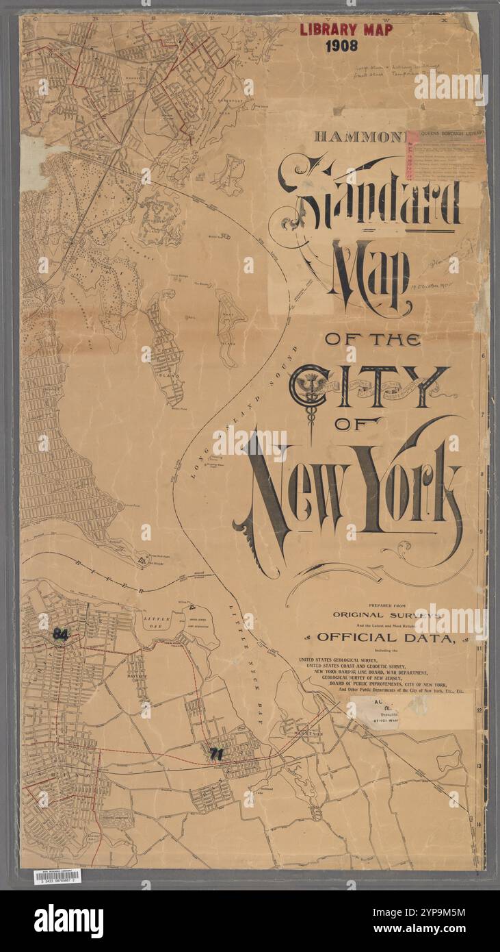 Library map 1908 1908 Stock Photo - Alamy