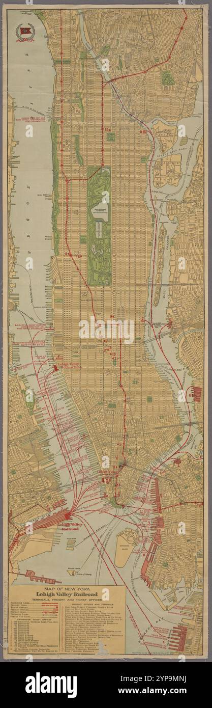 Map of New York City : showing passenger and freight lines, ticket and ...