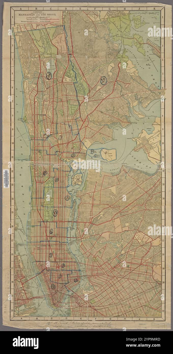 New Guide Map of Manhattan and The Bronx Stock Photo - Alamy
