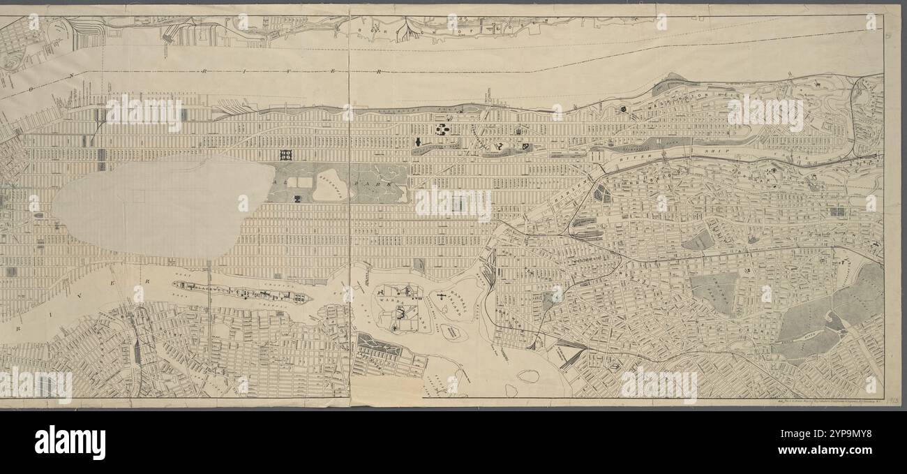 Map of Manhattan and part of the Bronx Stock Photo - Alamy