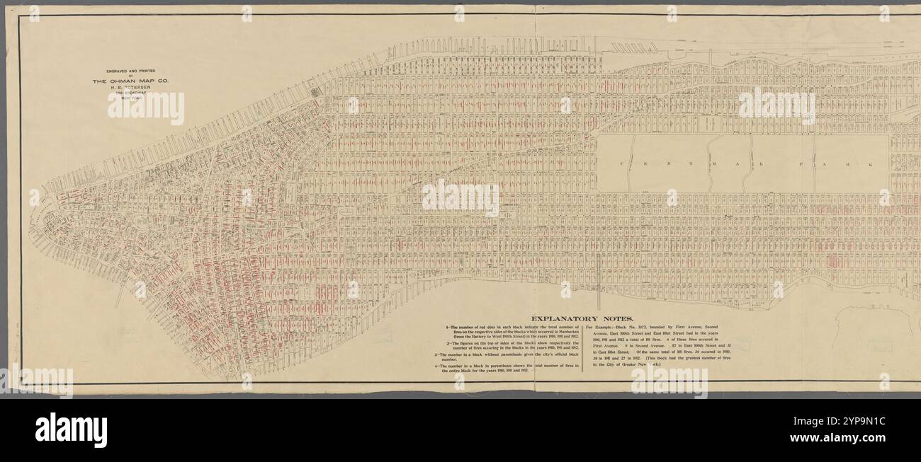 Fire Chart of the Borough of Manhattan, N.Y Stock Photo - Alamy