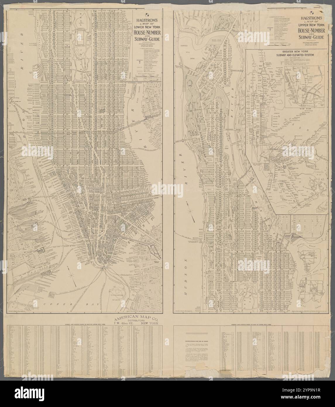 Hagstrom's map of ... New York house-number and subway-guide 1920 ...