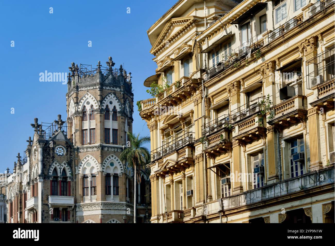 Intricate colonial era buildings in Dadabhai Naoroji Road (D.N. Road ...