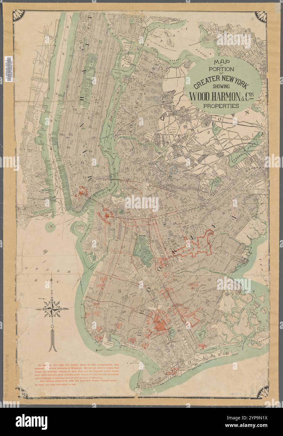 Map of portion of greater New York showing Wood Harmon & Co.'s ...