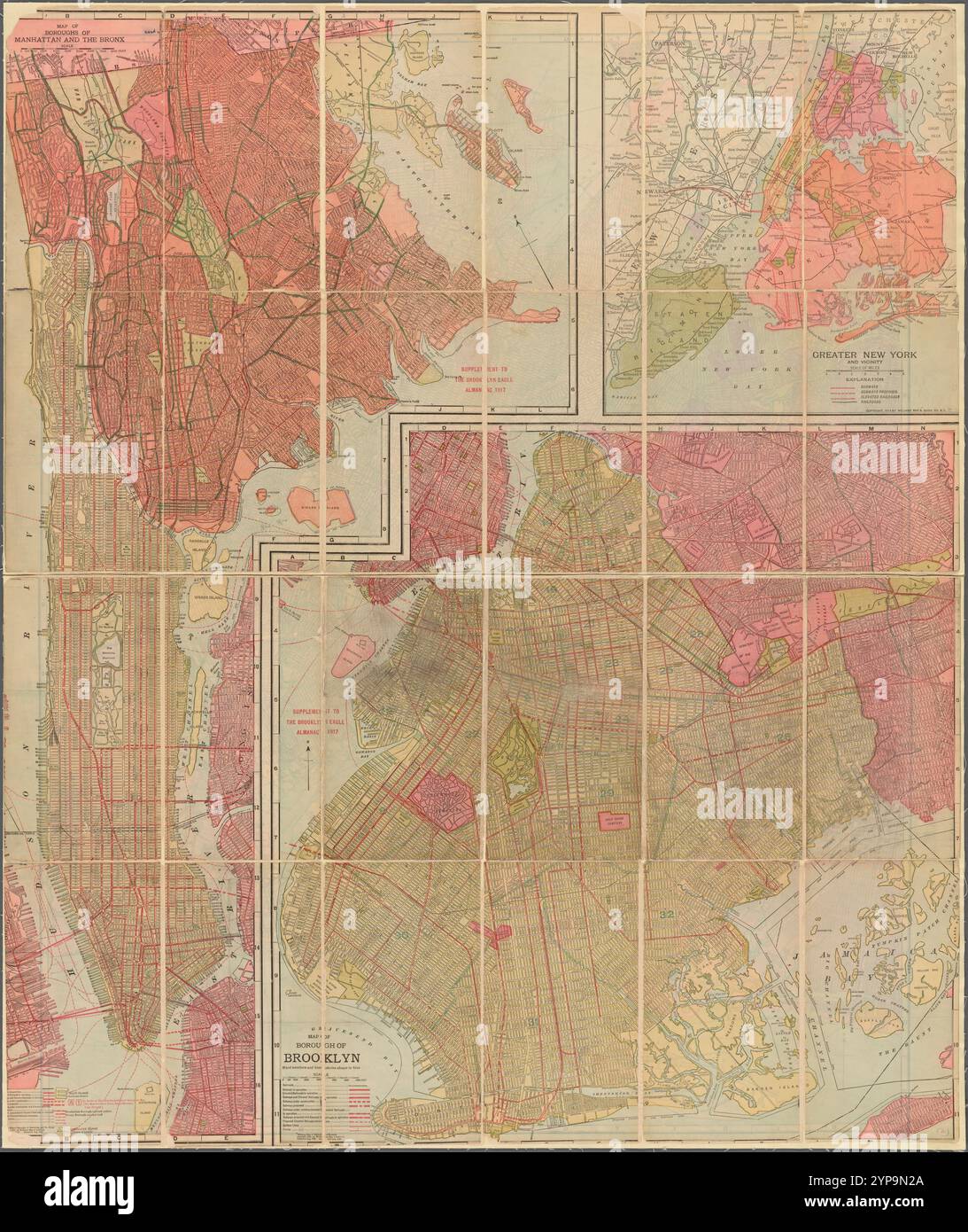 Map of Boroughs of Manhattan and the Bronx. Map of the Borough of ...
