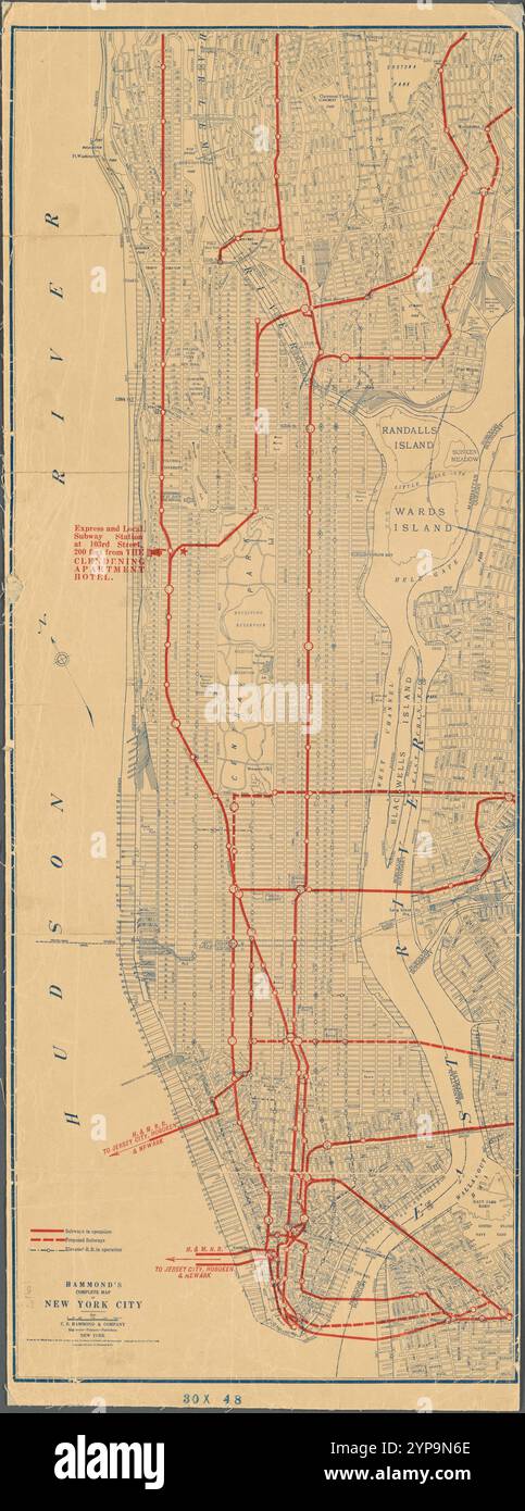 Hammond's complete map of New York City 1917 by C.S. Hammond & Company ...