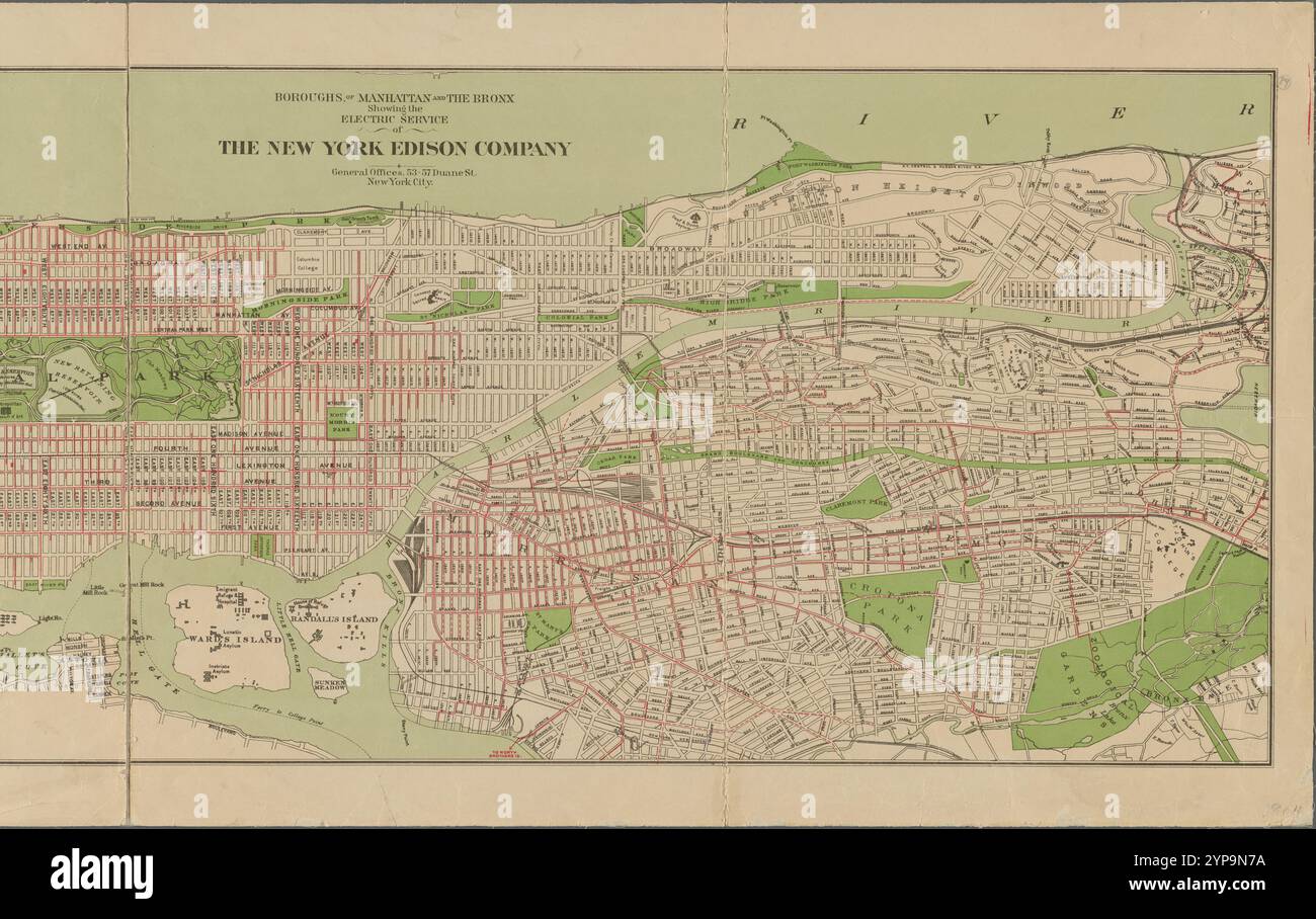 Boroughs of Manhattan and the Bronx showing the electric service of The ...