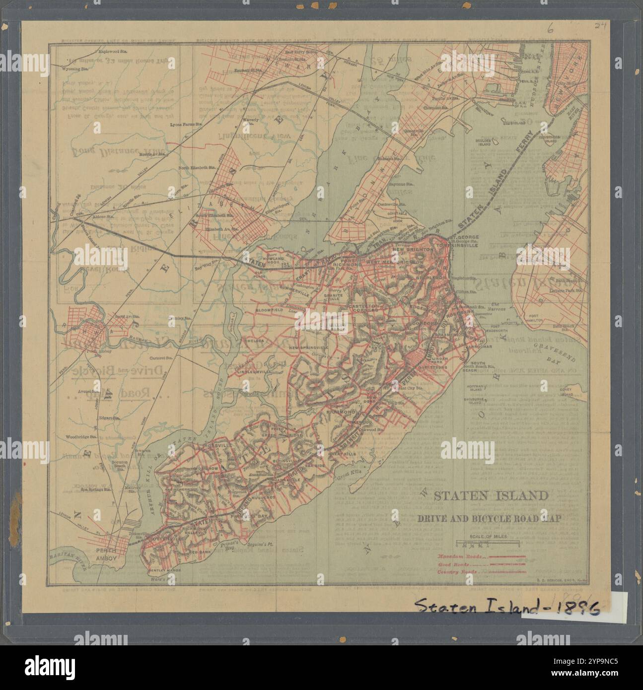 Staten island drive and bicycle road map hi-res stock photography and ...