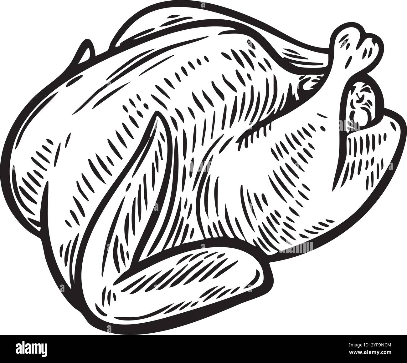 Roasted Turkey Line Drawing Vintage Style Stock Vector Image & Art - Alamy