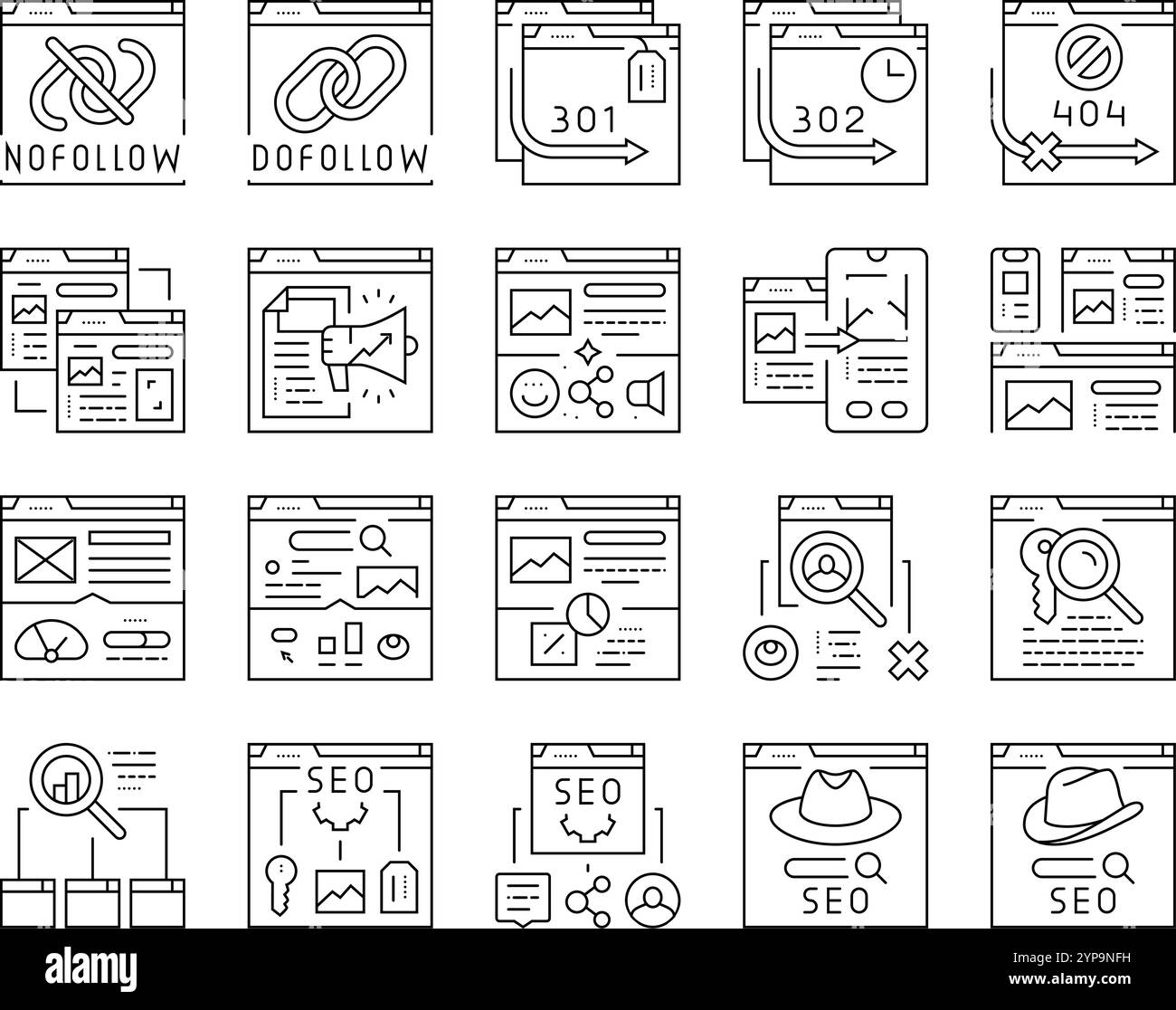 Social media icons for dashboard Cut Out Stock Images & Pictures - Alamy