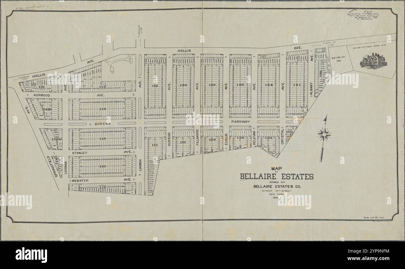 Map of Bellaire Estates : owned by Bellaire Estates Co. 45 West 34th ...