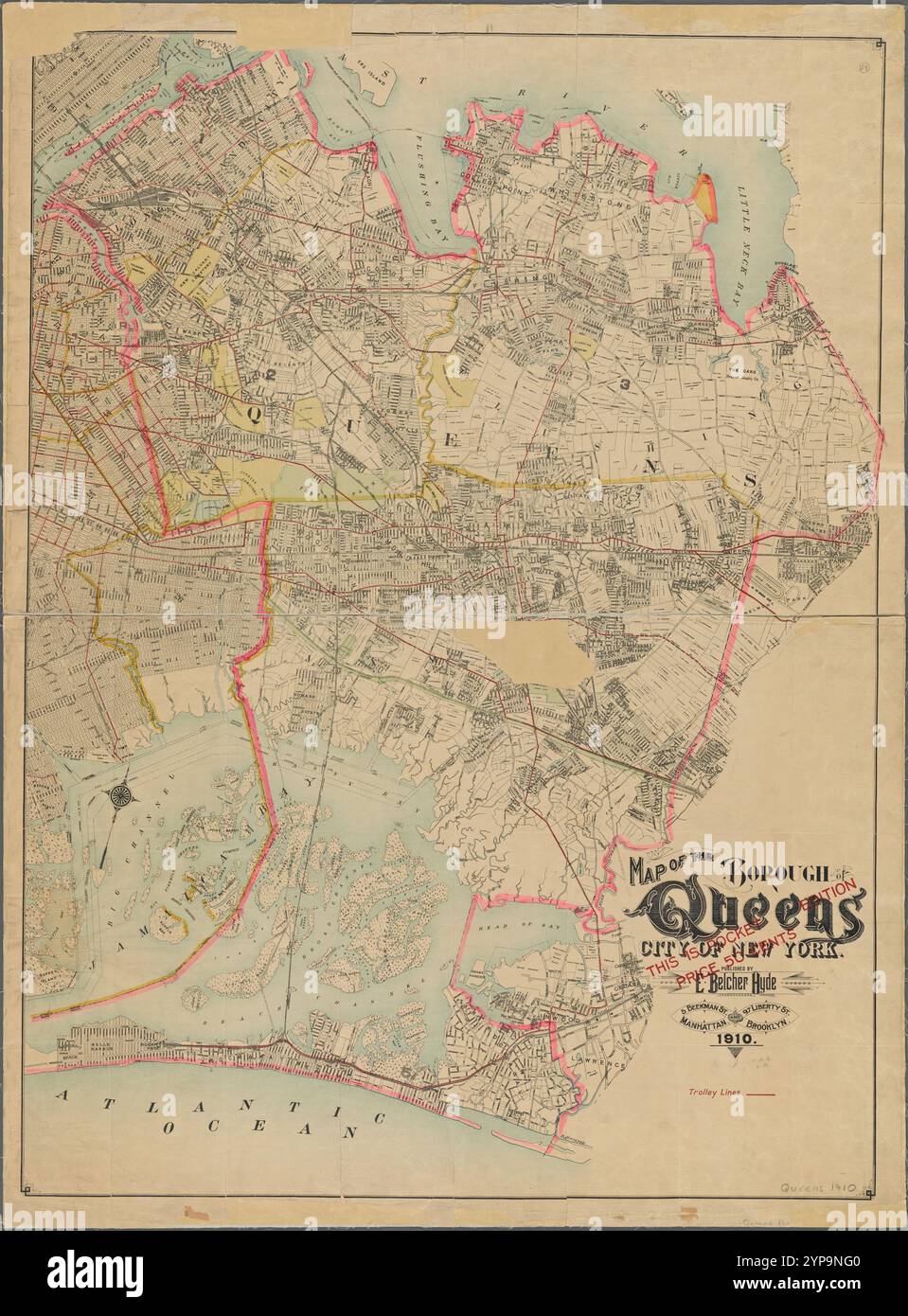 Map of the Borough of Queens, City of New York Stock Photo - Alamy