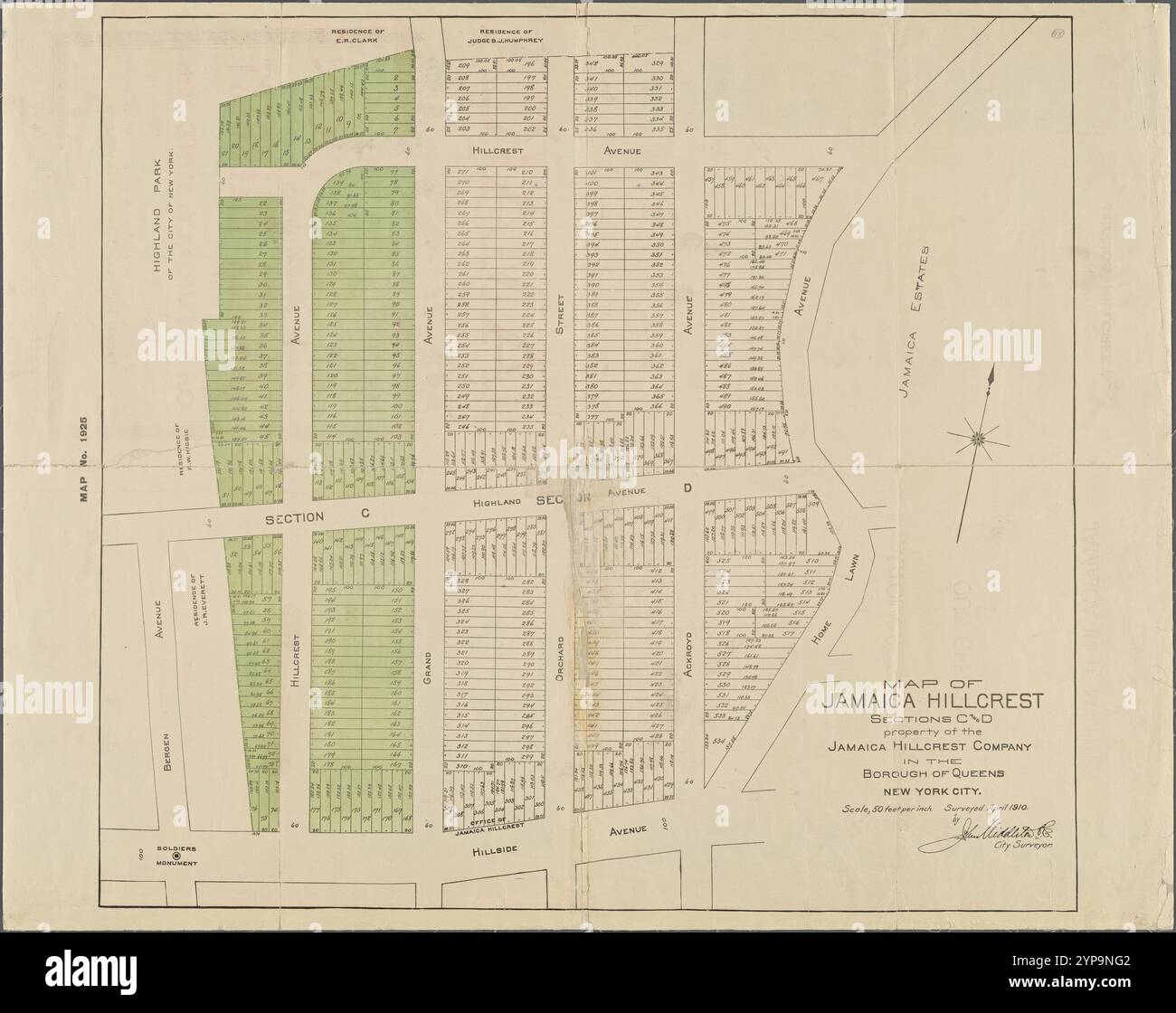 Map of Jamaica Hillcrest, sections C and D, property of the Jamaica ...