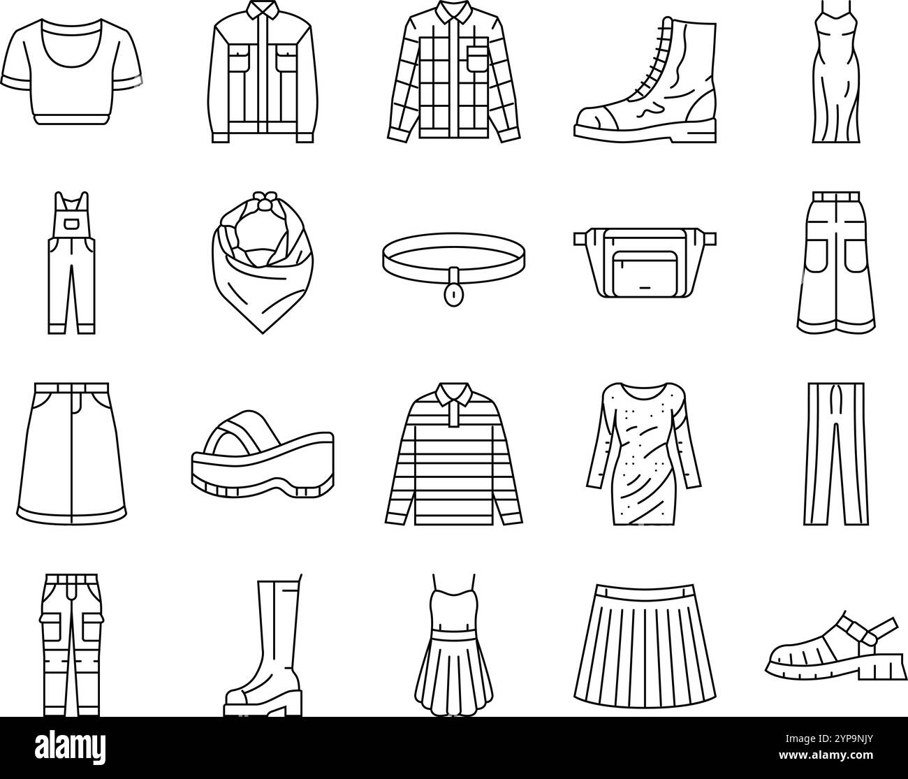 90s vintage fashion retro 80s icons set vector Stock Vector Image & Art ...
