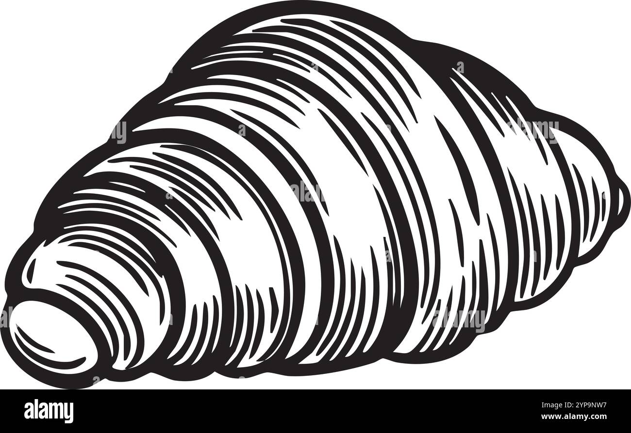 Hand Drawn Croissant Illustration on White Background Stock Vector ...