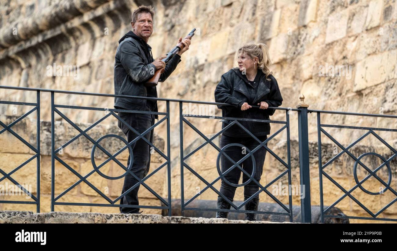 ABIGAIL BRESLIN and AARON ECKHART in CLASSIFIED (2024), directed by ...