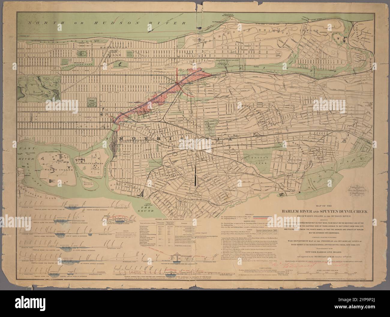 Map of the Harlem River and Spuyten Duyvil Creek from Ward's Island to ...