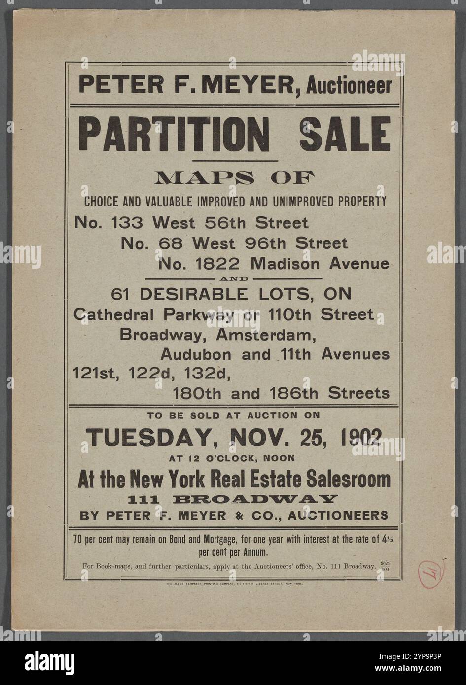 Partition Sale 1902-11-25 Stock Photo - Alamy