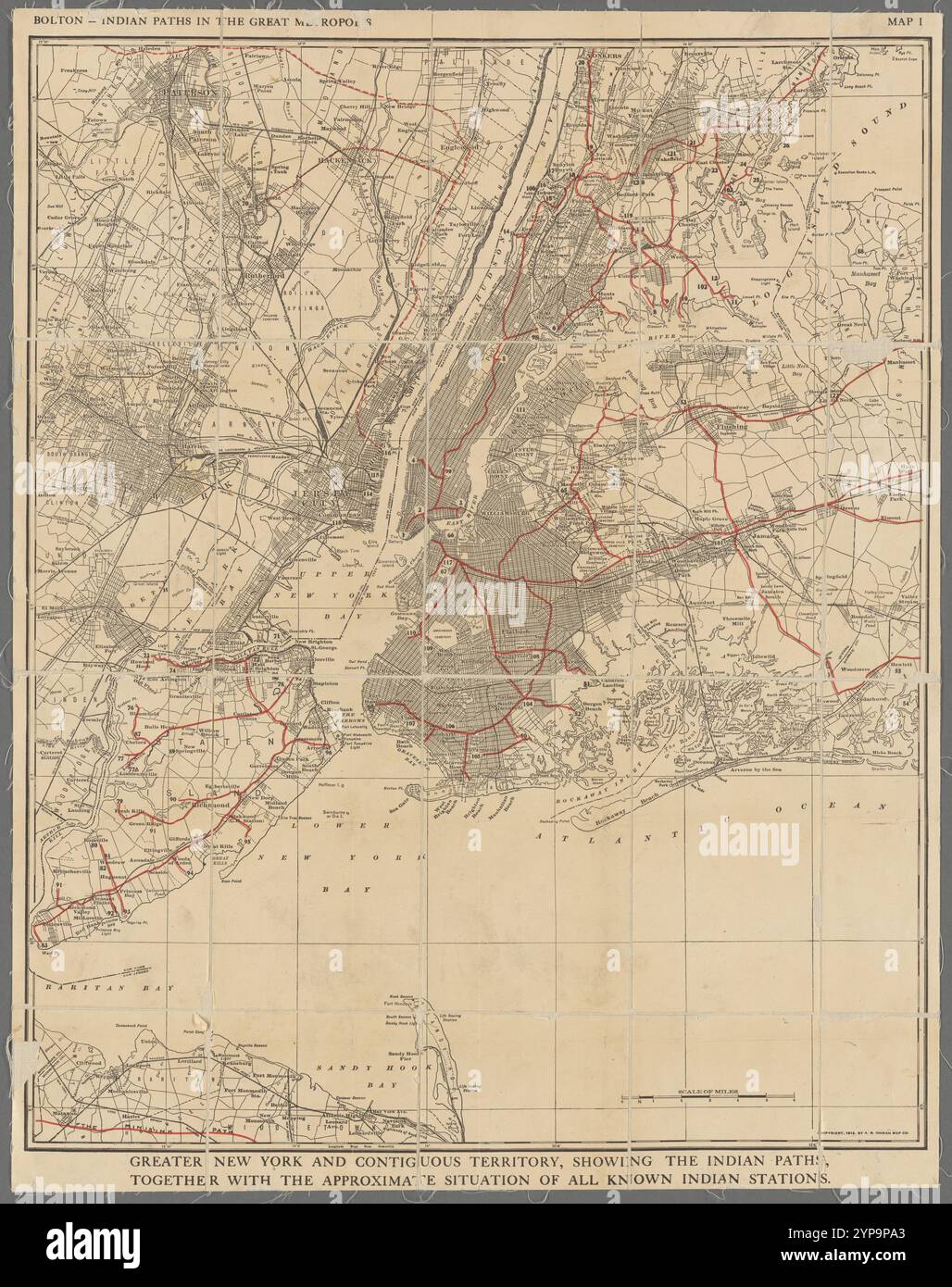 Greater New York and contigous territory, showing the Indian paths ...