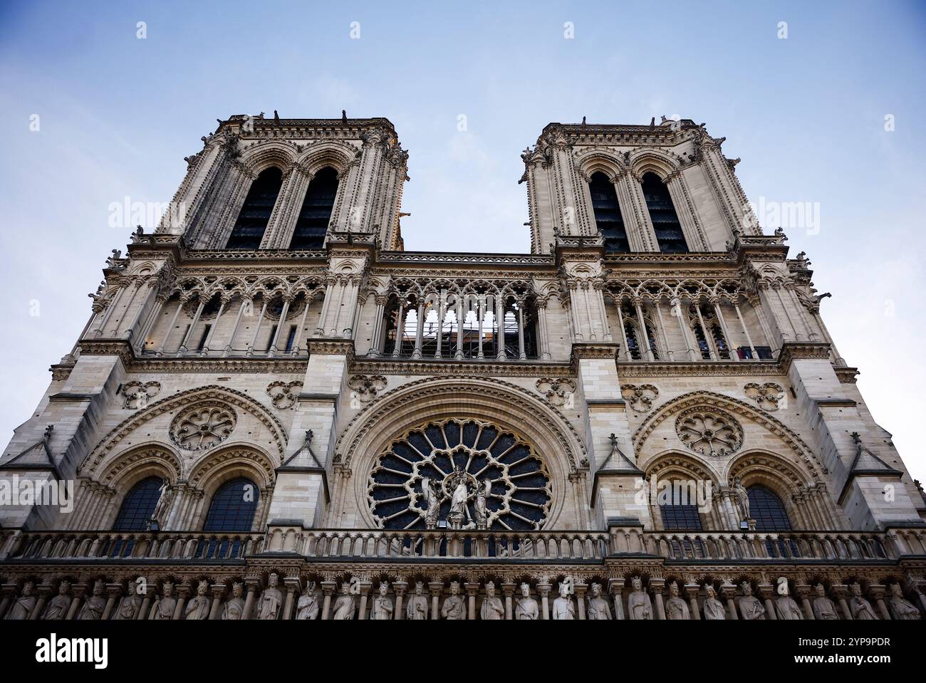 A view of the Notre-Dame de Paris cathedral as restoration works ...