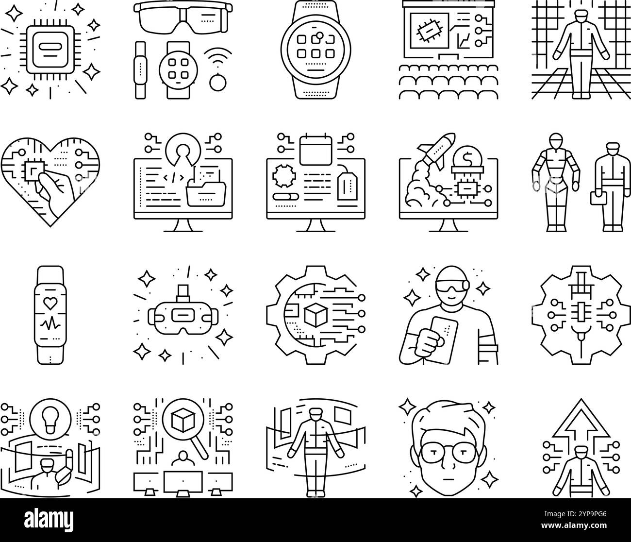 tech enthusiast geek nerd man icons set vector Stock Vector Image & Art - Alamy
