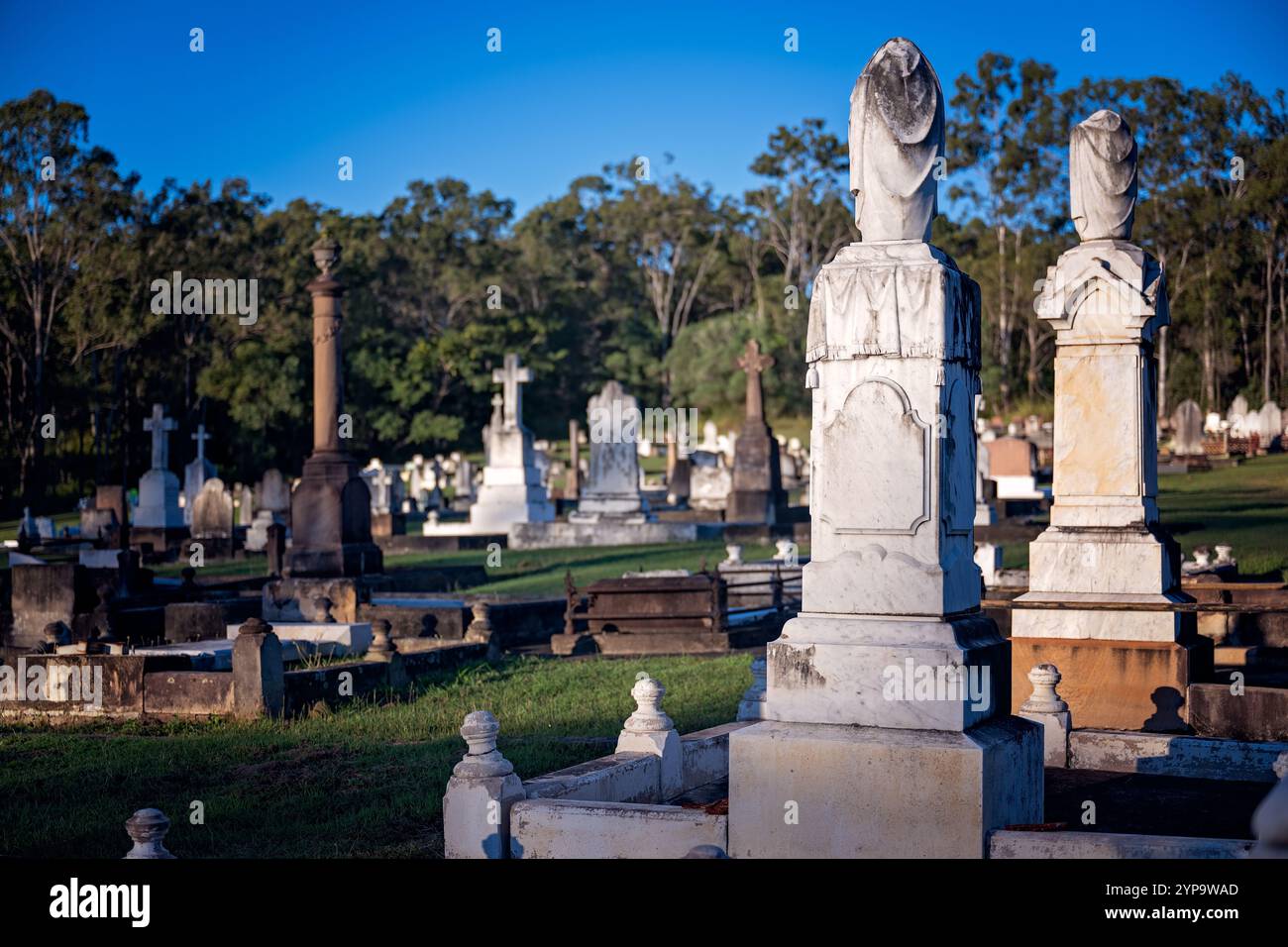 Old rural cemetery, headstones graves tombstones Stock Photo - Alamy