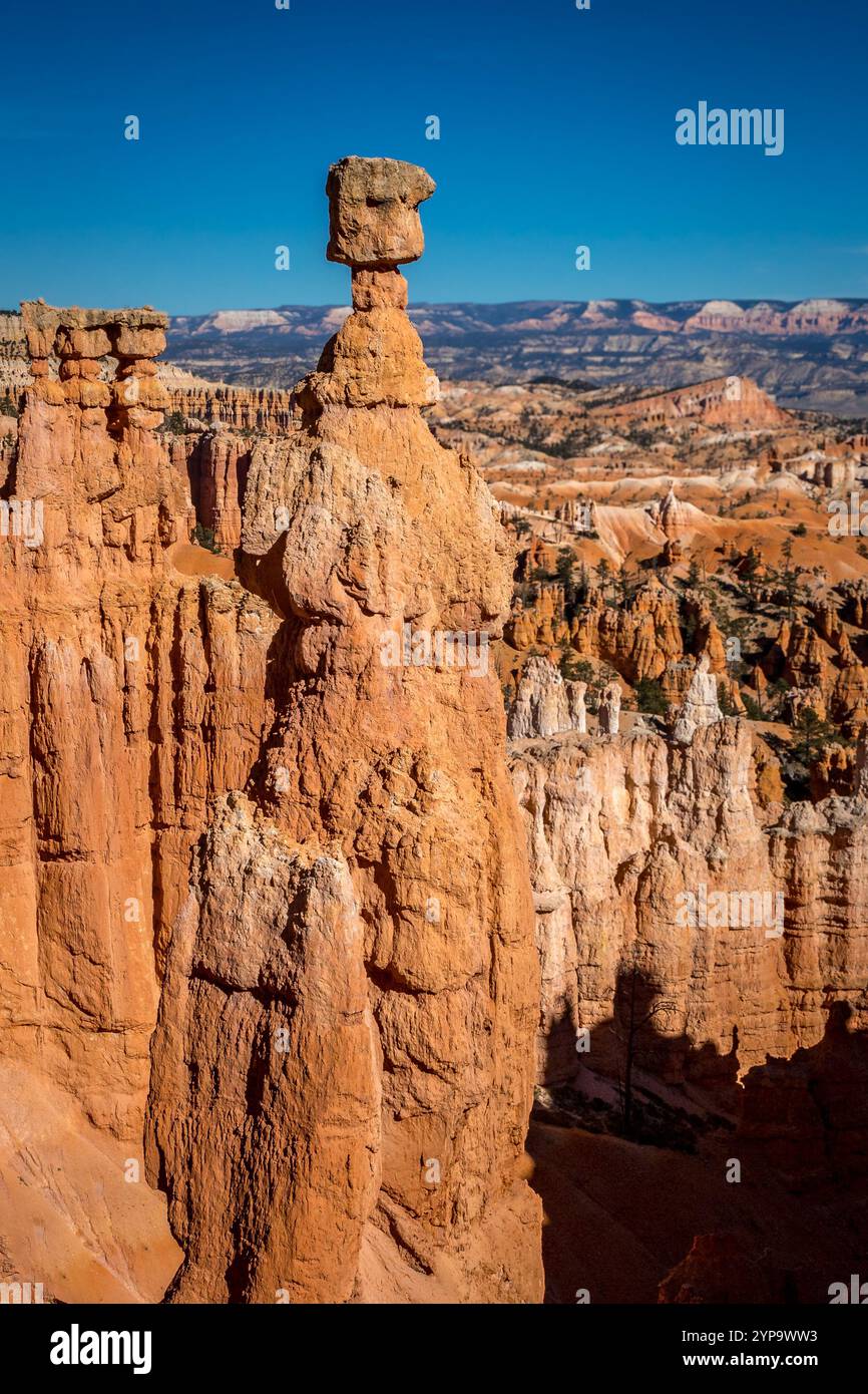 Thor's Hammer towers against the blue sky, highlighting Bryce Canyon's ...