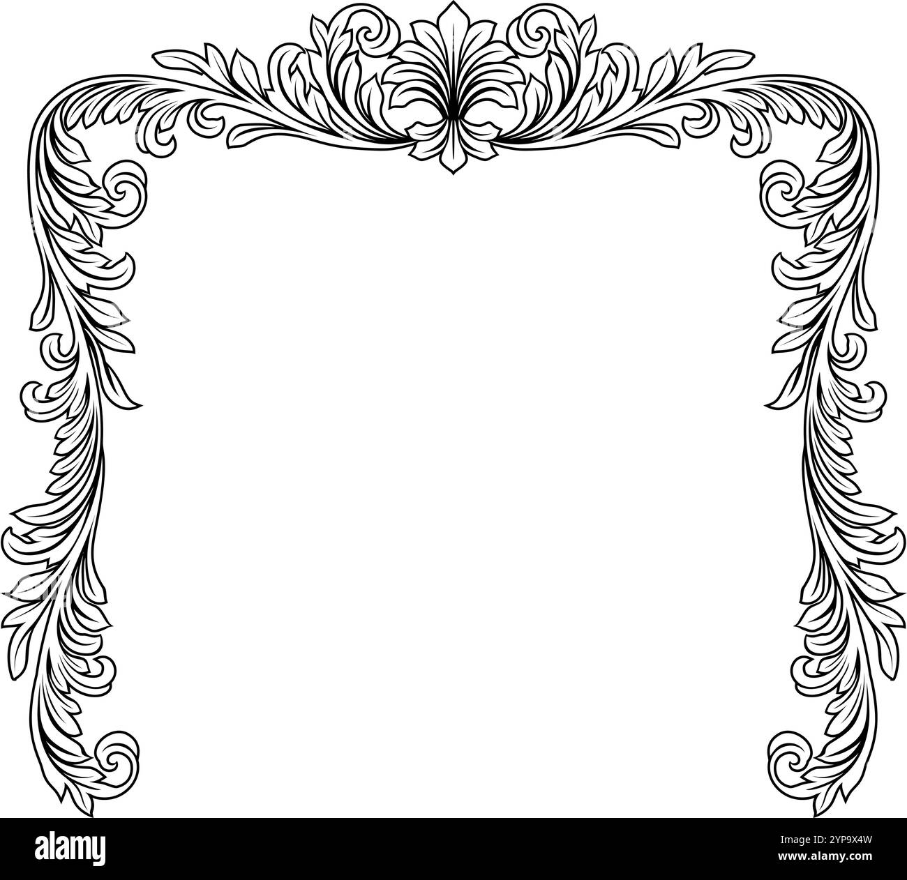 Filigree Heraldic Crest Motif Floral Pattern Frame Stock Vector Image ...