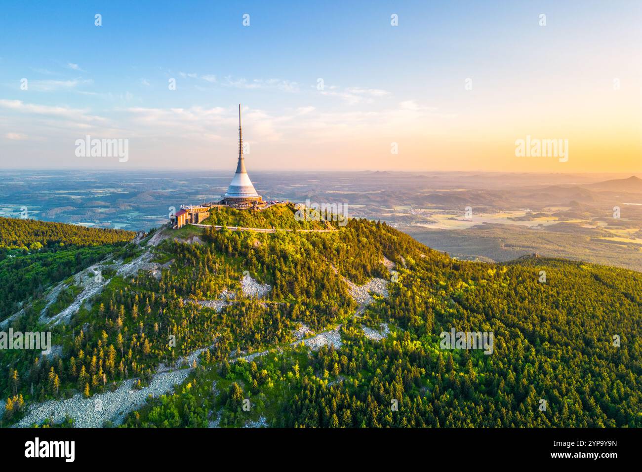The captivating aerial view showcases Jested mountain with its ...