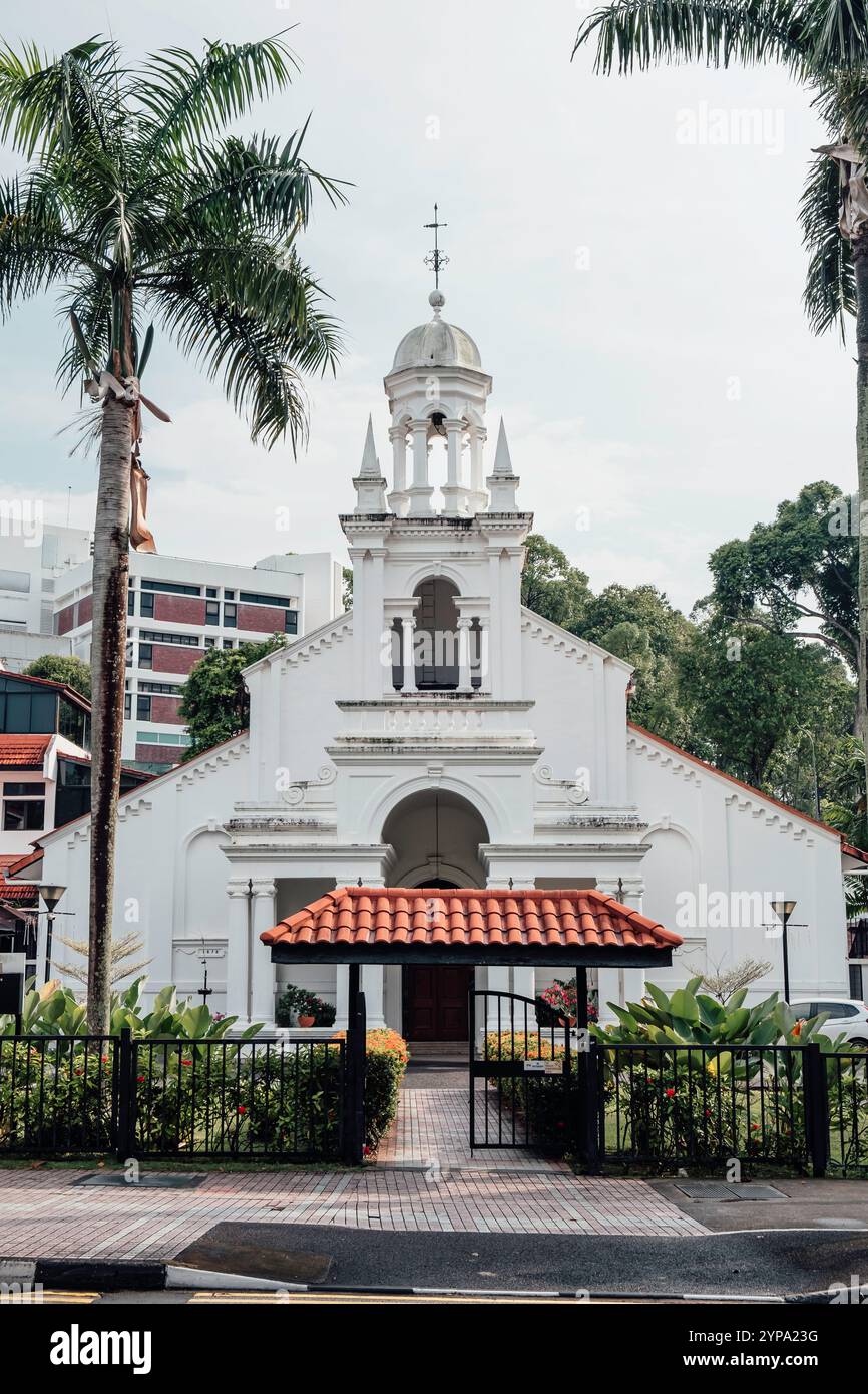 Orchard Road Presbyterian Church with its white facade in Singapore ...
