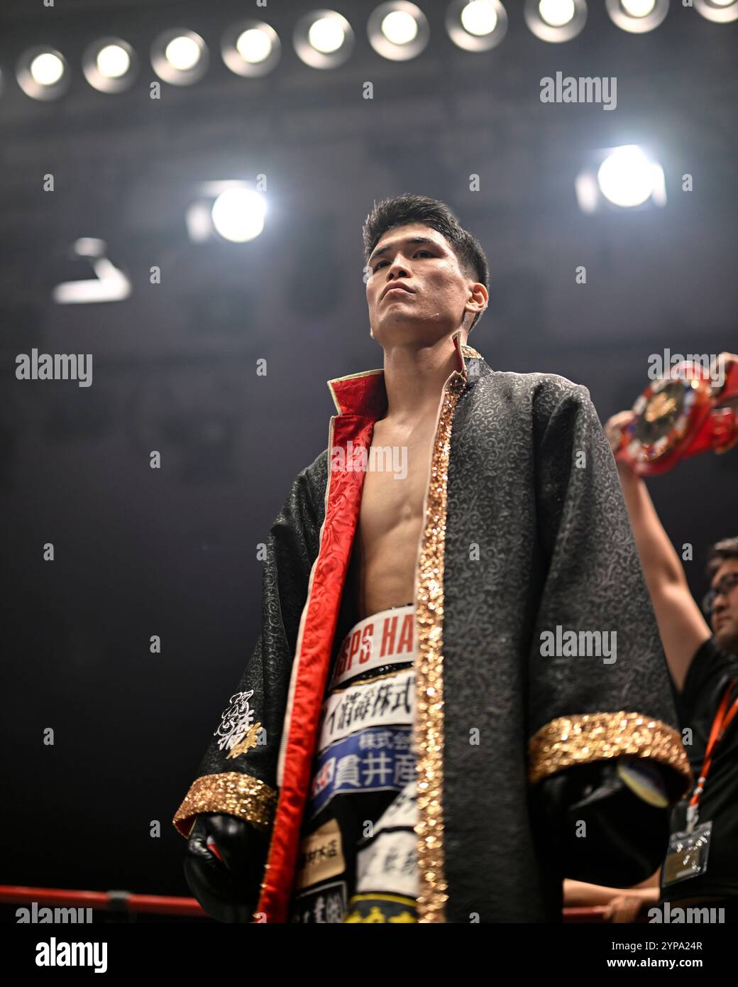 Tokyo, Japan. 21st Nov, 2024. Japan's Shu Utsuki enters the ring before the OPBF and WBO Asia ...
