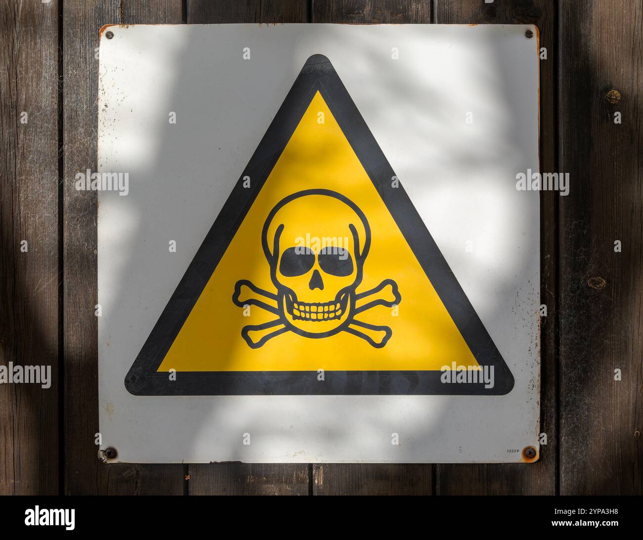 Black triangular yellow infill skull and cross bones danger of death ...