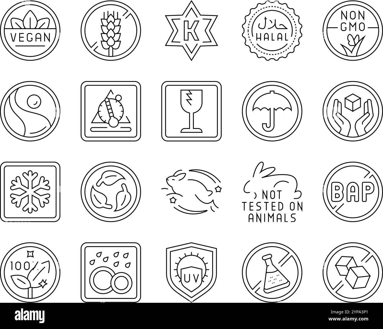 product caution label warning icons set vector Stock Vector Image & Art ...