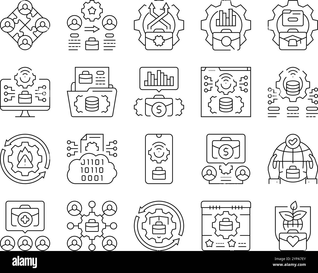 business process optimization icons set vector Stock Vector Image & Art - Alamy
