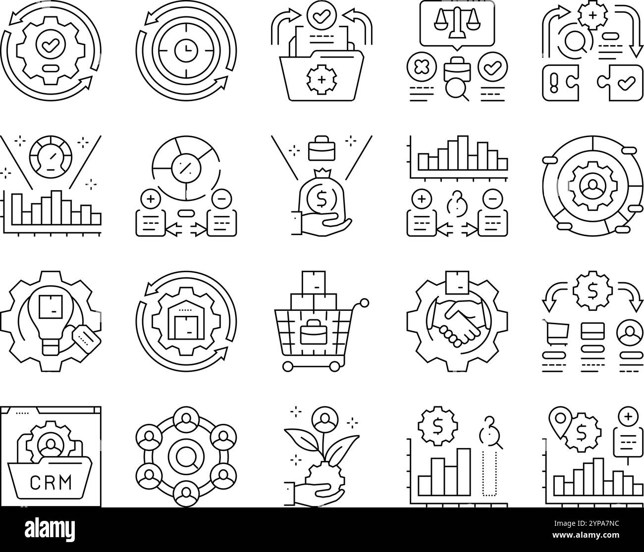 business process efficiency icons set vector Stock Vector Image & Art ...