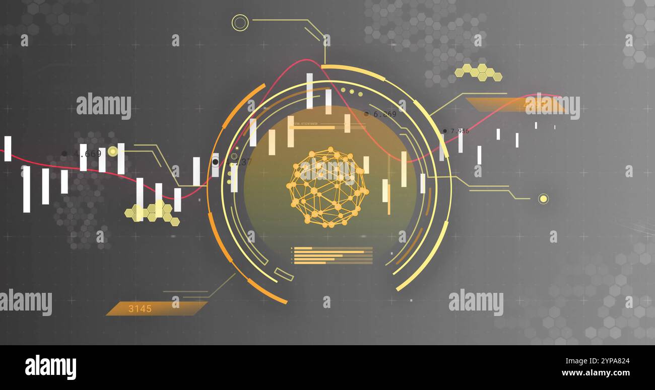 Image of science data processing over diagrams Stock Photo - Alamy