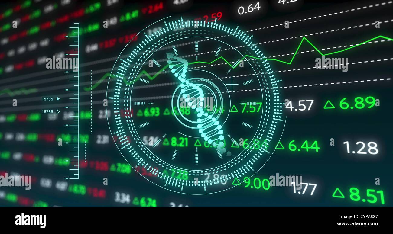 Image of science data processing over diagrams Stock Photo - Alamy