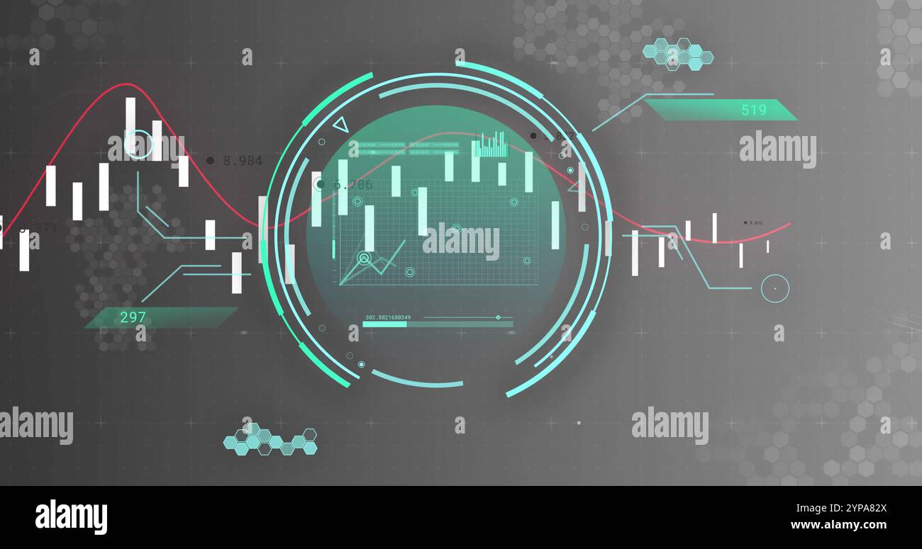 Image of science data processing over diagrams Stock Photo - Alamy
