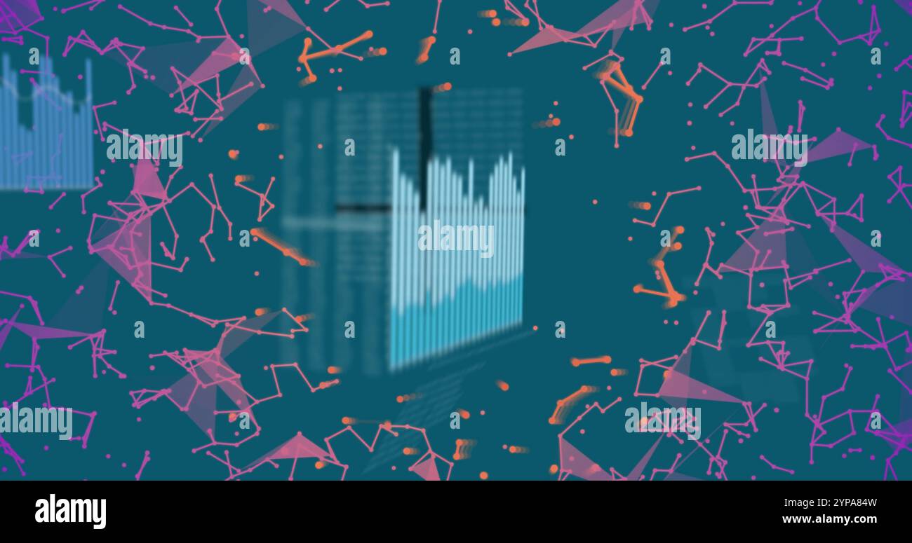 Image of data processing and diagrams over shapes Stock Photo - Alamy