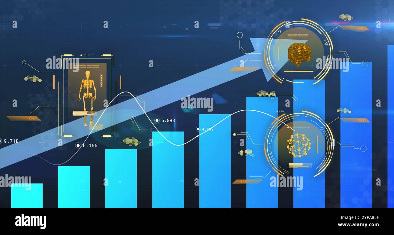 Image of science data processing over diagrams Stock Photo - Alamy
