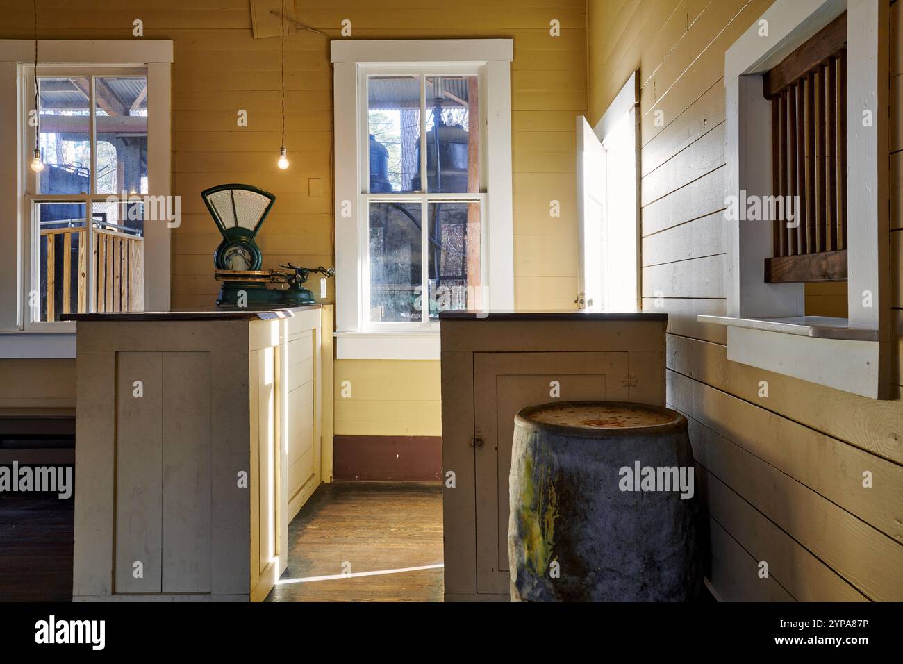 Inside a charming, rustic building Stock Photo - Alamy