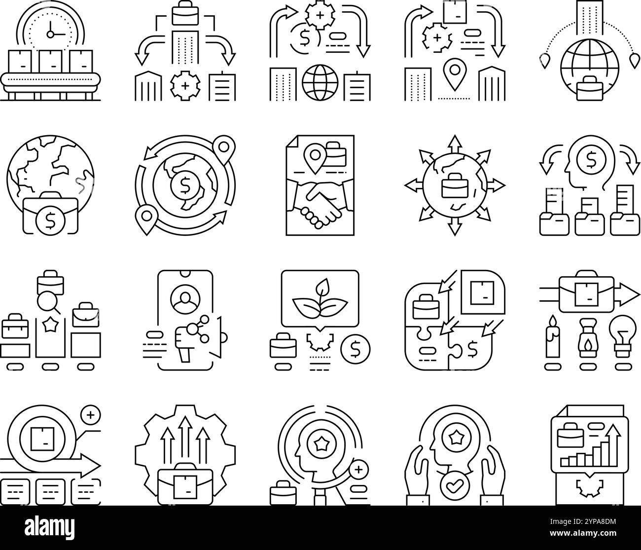 modern business strategy icons set vector Stock Vector Image & Art - Alamy