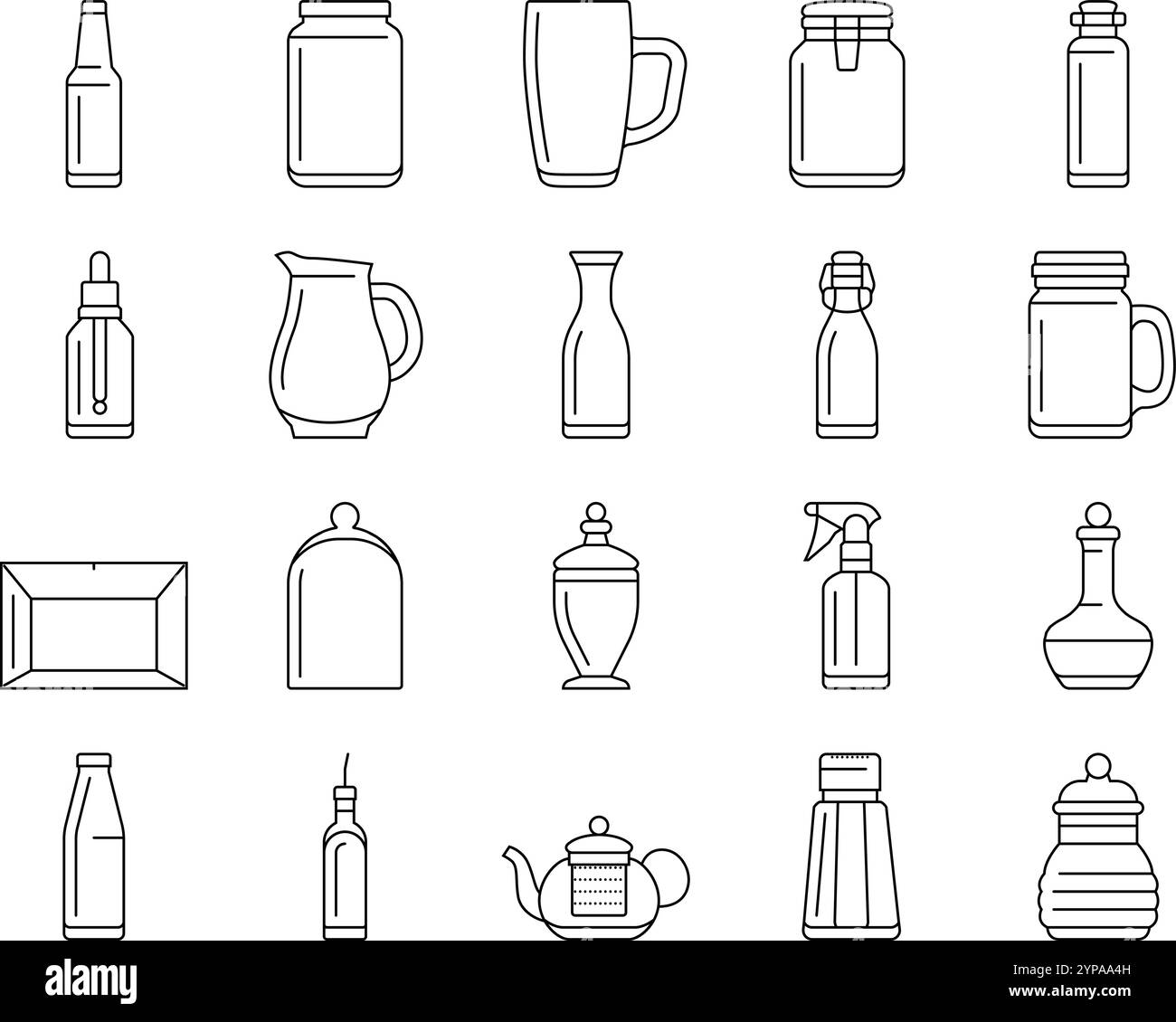 glass packaging bottle product icons set vector Stock Vector Image ...