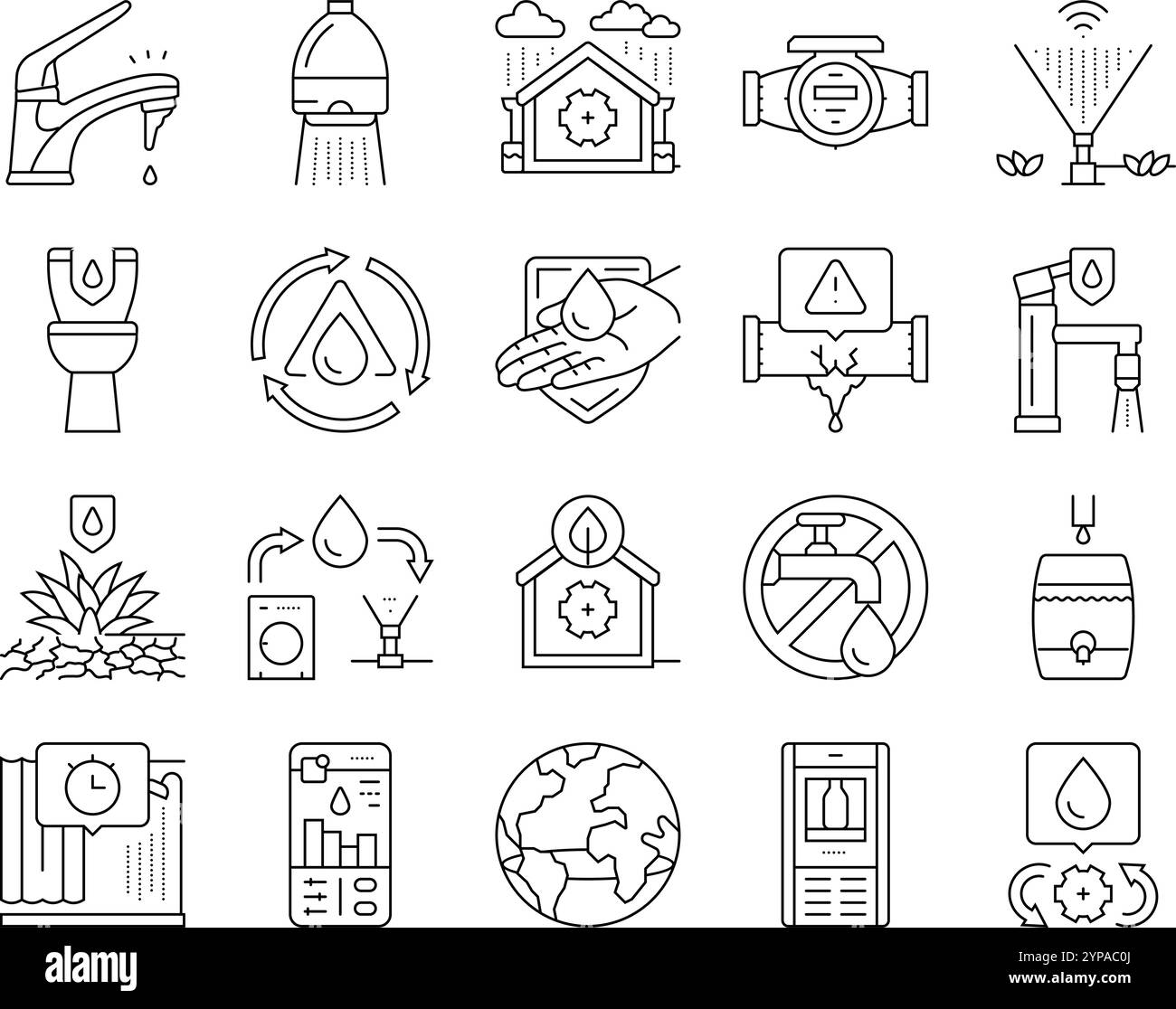water saving world drop planet icons set vector Stock Vector Image ...