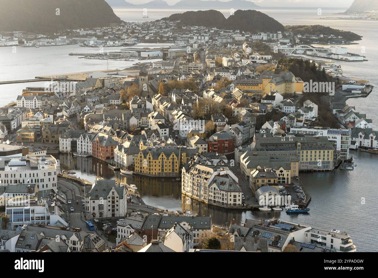 View of Ålesund, Norway with its iconic Art Nouveau architecture Stock ...