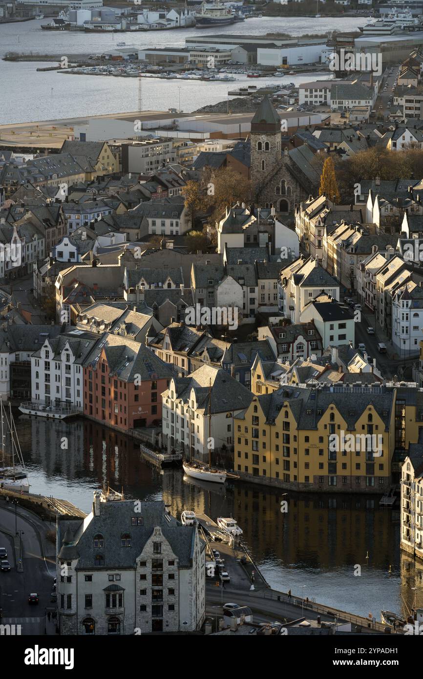 View of Ålesund, Norway with its iconic Art Nouveau architecture Stock ...