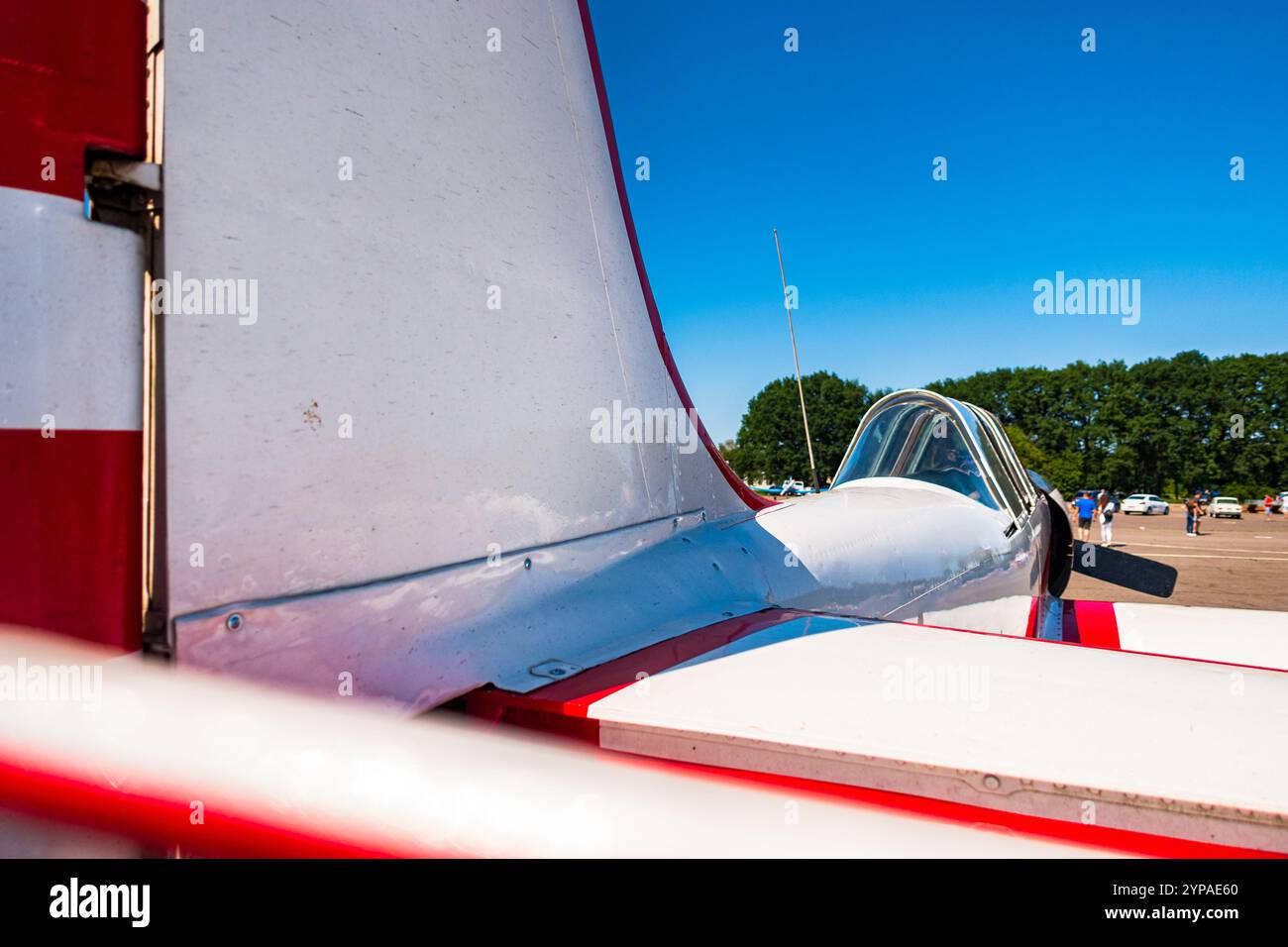 Simple light airplane rear view Stock Photo - Alamy